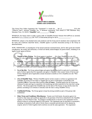 Fillable Online 23andMe Group Order Form Template - Due on Receipt ...