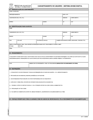 Preenchível Disponível portaldeservicos pbh gov Cadastramento de usu ...