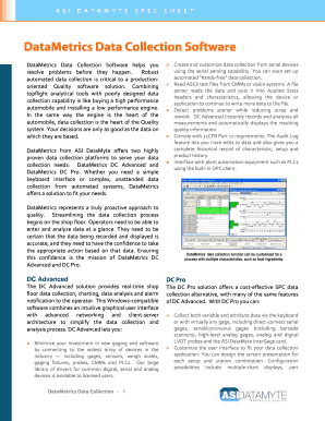 Fillable Online DataMetrics Data Collection Software Fax Email Print ...