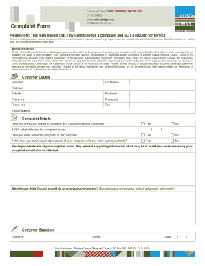Fillable Online Please note This form should ONLY by used to lodge a ...