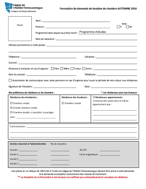 Remplissable En Ligne cegepat qc formulaire demande location A14doc Fax ...