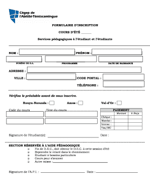 Remplissable En Ligne cegepat qc COURS DT Fax Email Imprimer - pdfFiller