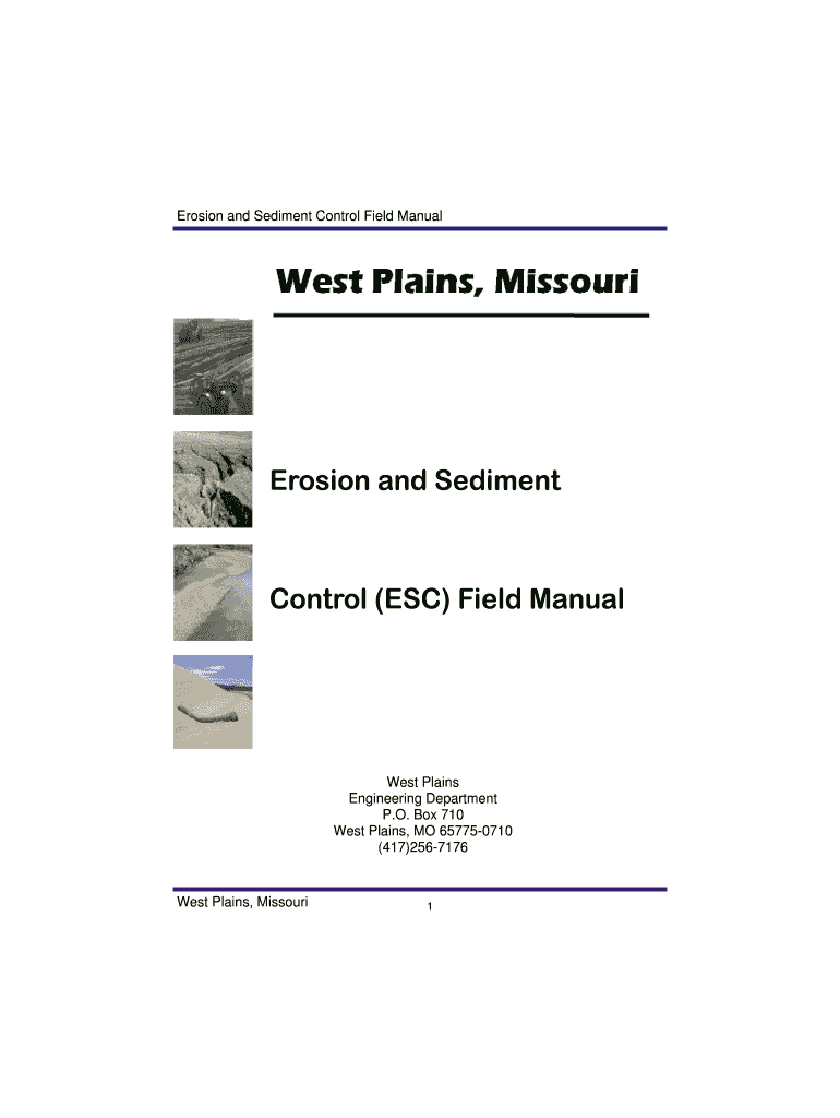 Fillable Online Erosion and Sediment Control ESC Field Manual Fax Email ...