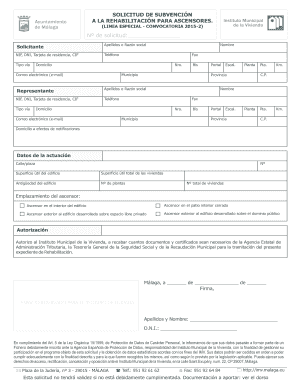 Fillable Online imv malaga N de solicitud - Instituto Municipal De La Vivienda Fax Email Print ...