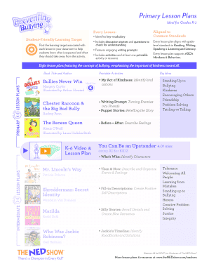 Fillable Online Primary Lesson Plans - The NED Show Fax Email Print ...