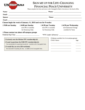 Fillable Online FPU Enrollment Form Fax Email Print - pdfFiller