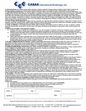 Fillable Online Print Form Reset Form - CASAS International Brokerage ...