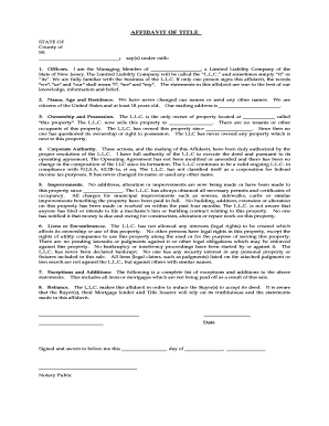 Fillable Online cdndata Affidavit of Title - LLC Sale 1docx - cdndata ...