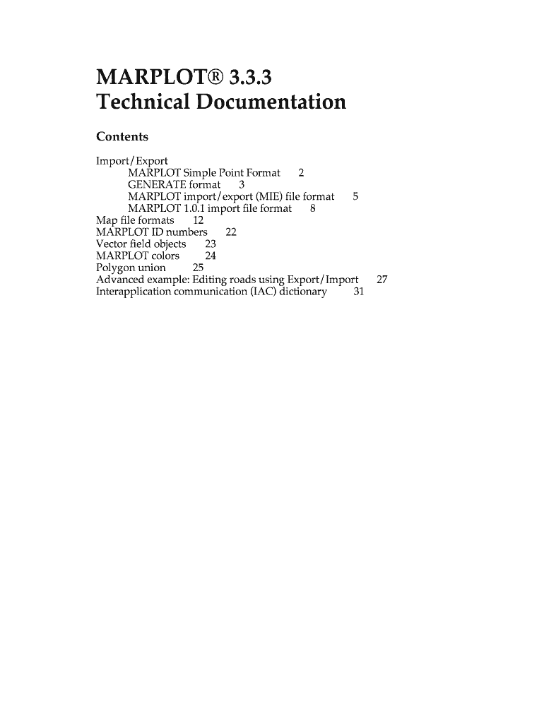 Fillable Online MARPLOT 333 Technical Documentation - Red Proteger Fax ...