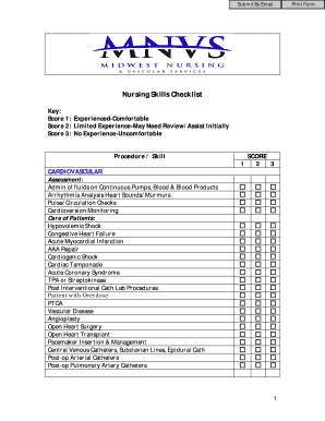 Fillable Online Nursing Skills Checklist - Midwest Nursing Fax Email ...