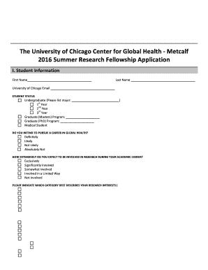 Fillable Online cgh uchicago 2016 Application Form2-1-16docx Fax Email ...