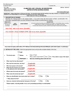 Fillable Online Sample Claim Form - Lost Savings Bonds - Financial ...