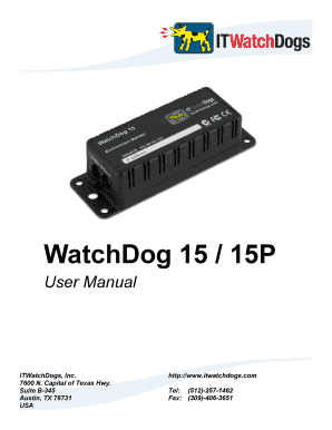 Fillable Online WatchDog 15 / 15P Fax Email Print - pdfFiller