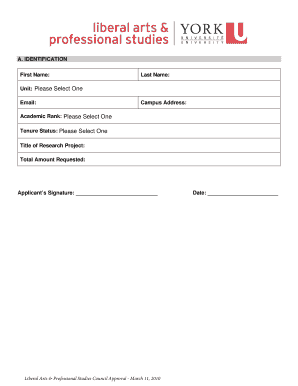 Fillable Online laps yorku Please Select One Please Select One Please ...