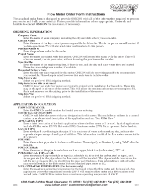 Fillable Online e-controls Flow Meter Order Form Instructions - e ...