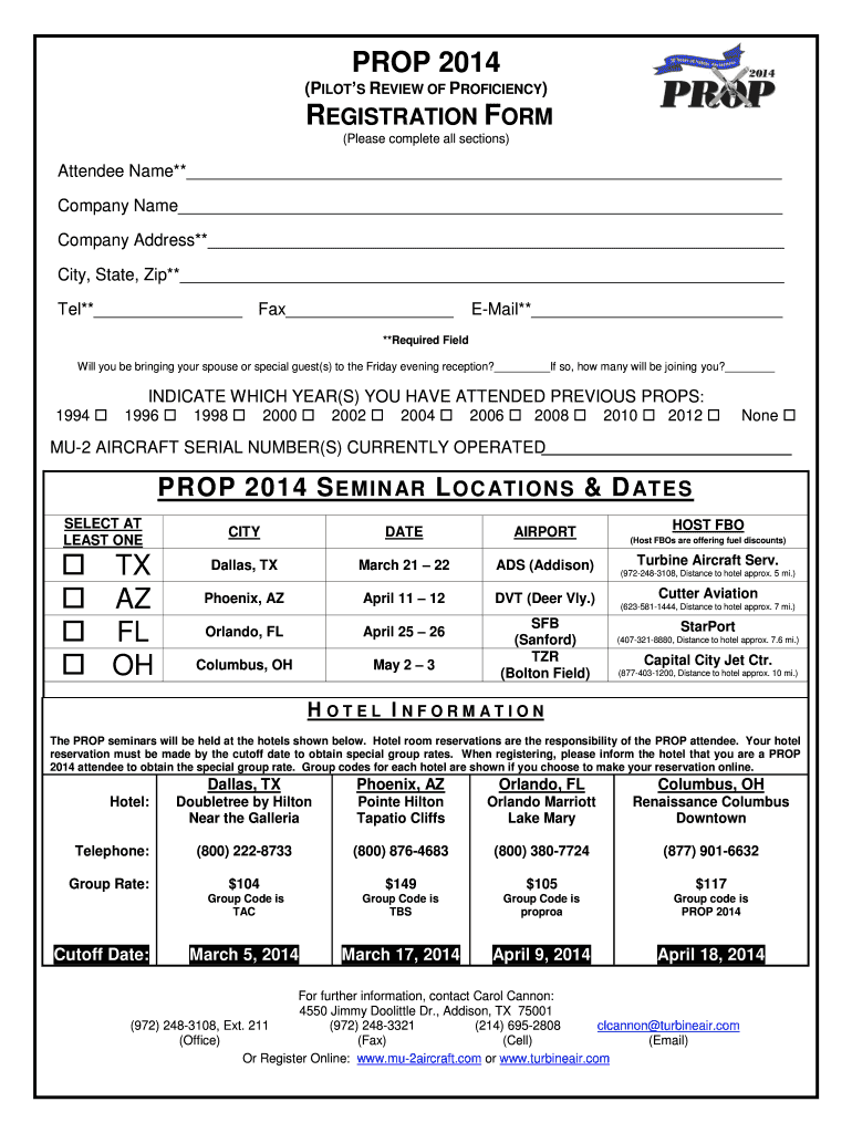 Fillable Online PROP REGISTRATION FORM Fax Email Print - pdfFiller