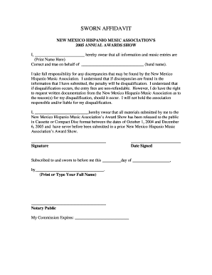 Fillable Online nmhma SWORN AFFIDAVIT - bNMHMAb - nmhma Fax Email Print - pdfFiller