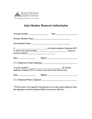 Fillable Online solutionscu Joint Member Removal Authorization ...
