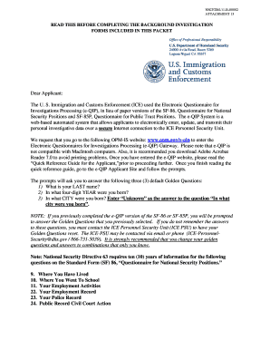 Fillable Online e-QIP Instructions Letter to Applicant 86 and 85P ...