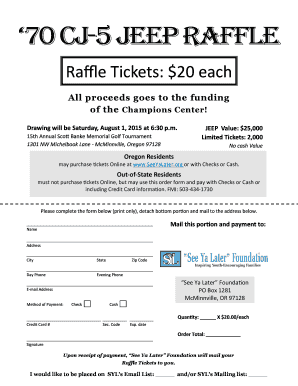 Fillable Online seeyalater 70 CJ-5 JEEP Raffle - See Ya Later ...