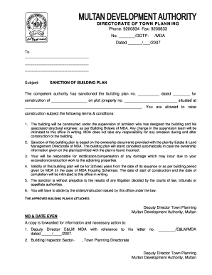 Fillable Online mda gop MDA Forms Town Planning Sanction of Building ...