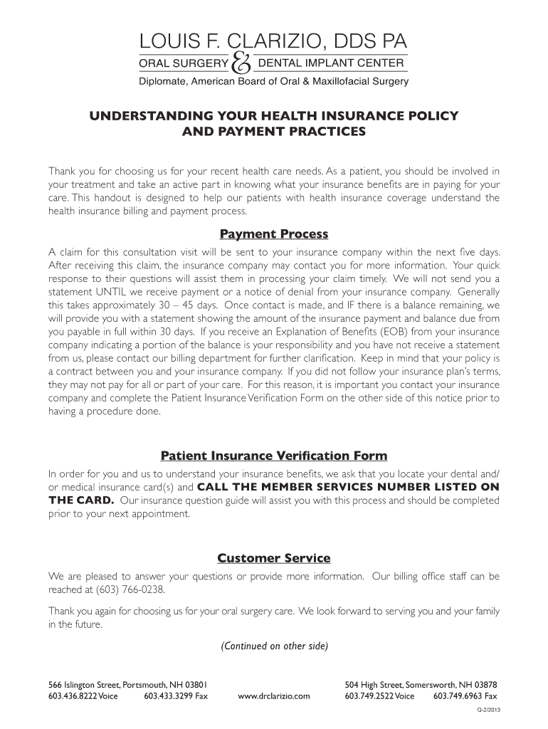 Fillable Online Patient Insurance Verification Fax Email Print - pdfFiller