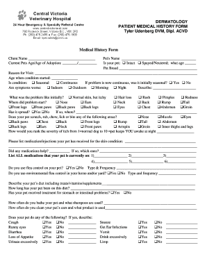 Fillable Online DERMATOLOGY PATIENT MEDICAL HISTORY FORM Tyler Udenberg ...