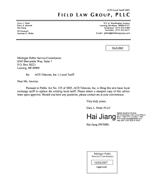 Fillable Online acd ACD local tariff advice letterdoc - acd Fax Email ...