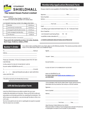 Fillable Online ss-shieldhall co Shieldhall Membership Form - ss ...