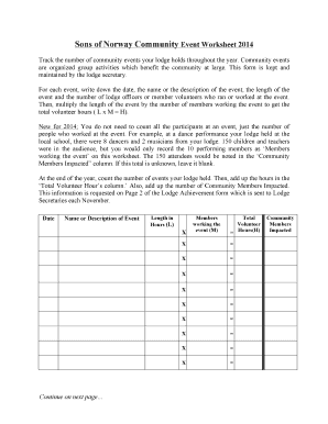 Fillable Online Community Event Worksheet2014docx Fax Email Print ...