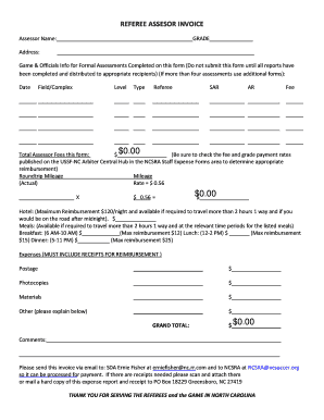 Fillable Online REFEREE INSTRUCTOR INVOICE - bArbiterSportsb Fax Email ...