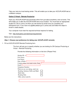 Fillable Online lanecc Student Instruction bFormb for bOffb-bCampusb ...