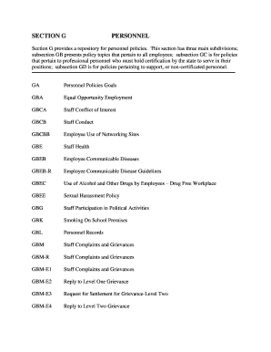Fillable Online SECTION G PERSONNEL - Wall School District Fax Email ...