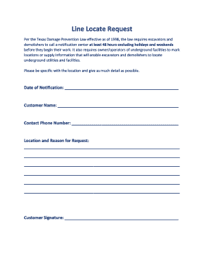 Fillable Online Line Locate Request Form Fax Email Print - pdfFiller