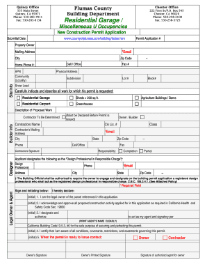 Fillable Online Residentila Garage Application Fax Email Print - pdfFiller
