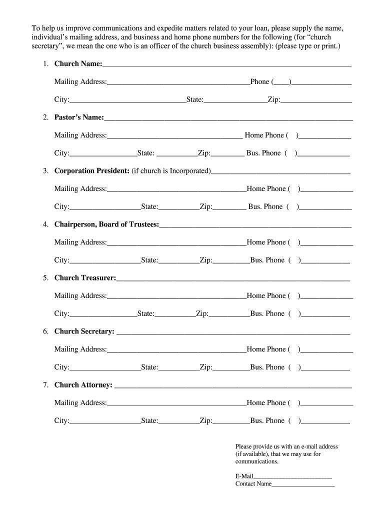 Fillable Online cbplus Church information sheet - Church Builders Plus ...