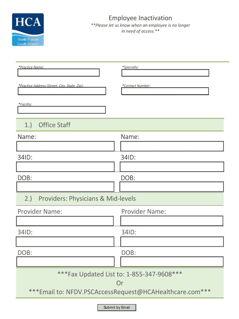 Fillable Online Name Name 34ID 34ID DOB DOB - HCA ITampS Fax Email ...