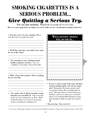 Fillable Online Smoking Cessation Tool Kit Smoking Cessation Tool Kit ...