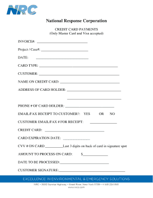 Fillable Online NRC Credit card form 9-3-14 Fax Email Print - pdfFiller