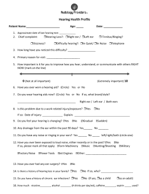Fillable Online Patient Forms - Audiology Providers PC Fax Email Print ...
