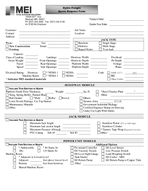 Fillable Online Hydraulic Freight Quote Request Form - MEI - Total ...