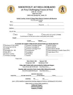 Fillable Online Registration Form - California Gunslingers Fax Email ...