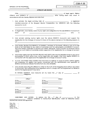 Fillable Online CSD-F-22 - bBenecob Fax Email Print - pdfFiller