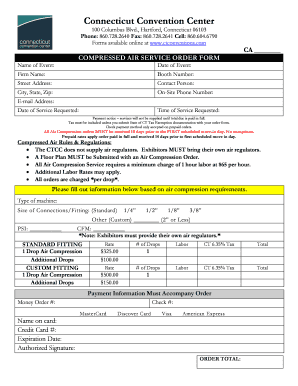 Fillable Online COMPRESSED AIR SERVICE ORDER FORM Fax Email Print ...