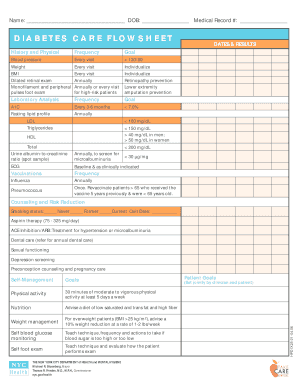 Fillable Online Diabetes care flowsheet - NYC.gov Fax Email Print ...