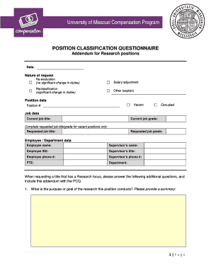 Fillable Online hr mst Position Classification Questionnaire - Research ...