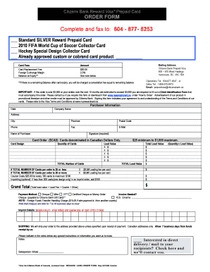 Fillable Online citizens bank prepaid card form Fax Email Print - pdfFiller