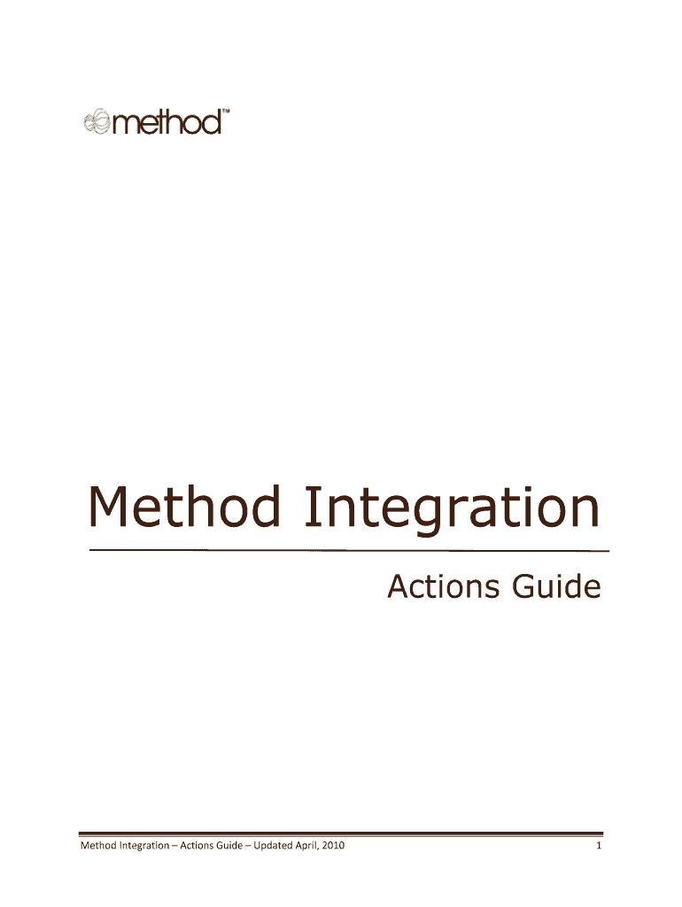 Fillable Online Actions Guide - Method Integration Fax Email Print - pdfFiller