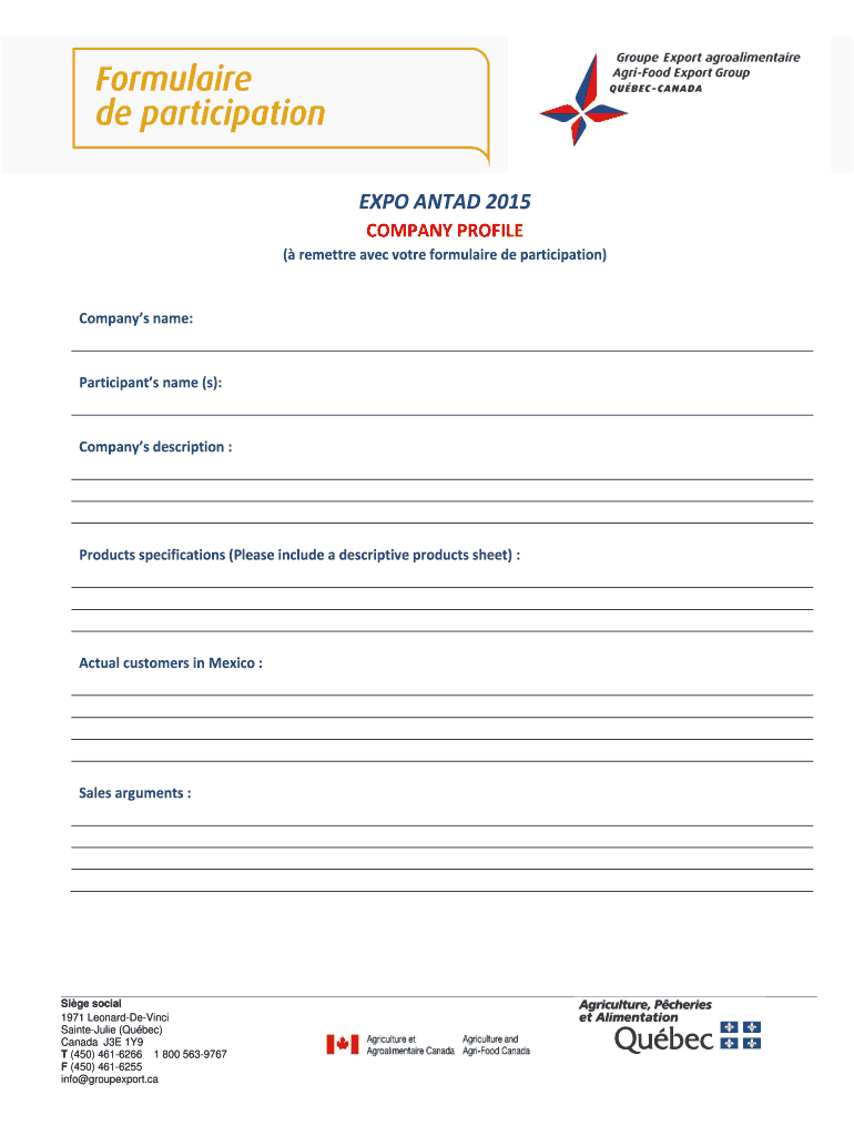 Fillable Online groupexport Acc der l'ANNEXE 1 - Groupe Export ...