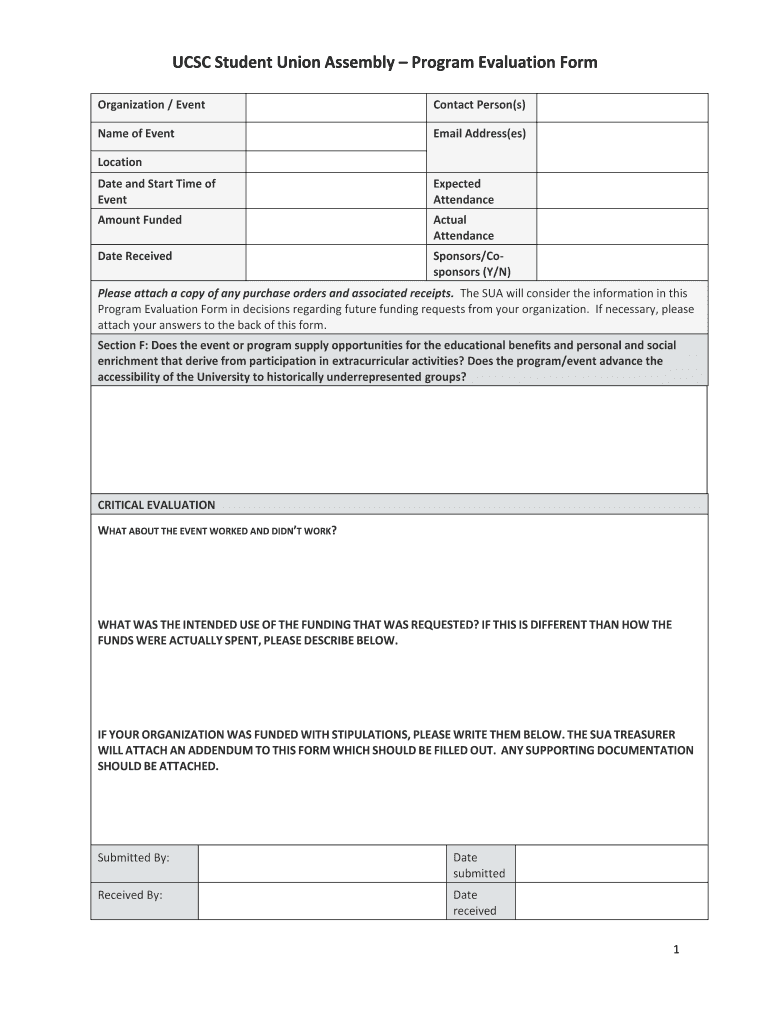 Fillable Online sua ucsc Organization Event - sua ucsc Fax Email Print - pdfFiller